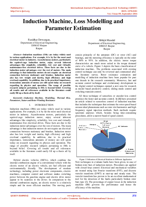 (PDF) Induction Machine, Loss Modelling and Parameter Estimation