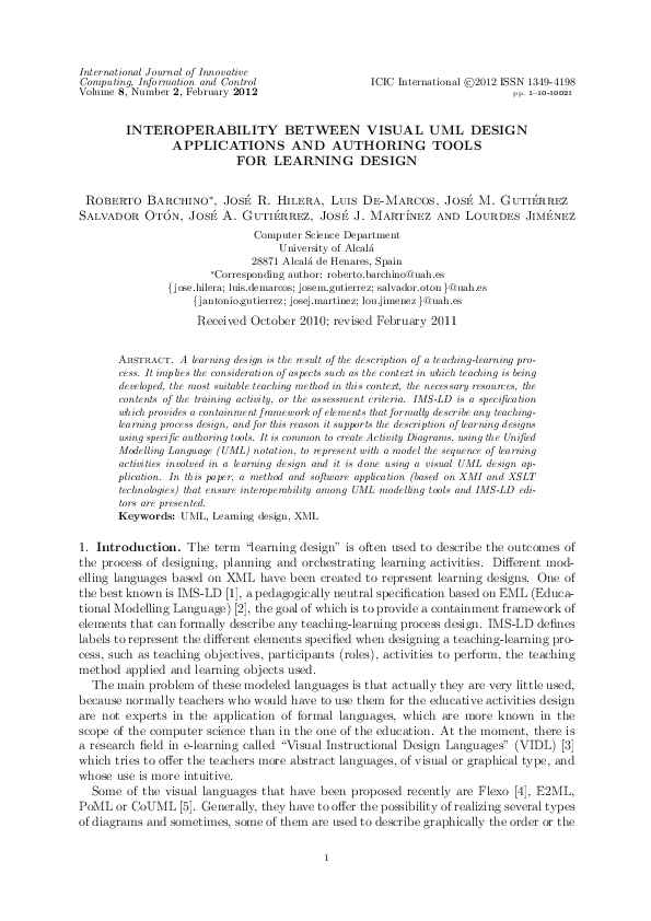 (PDF) Interoperability Between Visual Uml Design Applications and ...