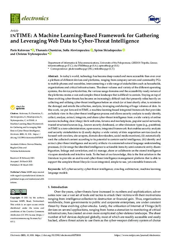 (PDF) inTIME: A Machine Learning-Based Framework for Gathering and ...
