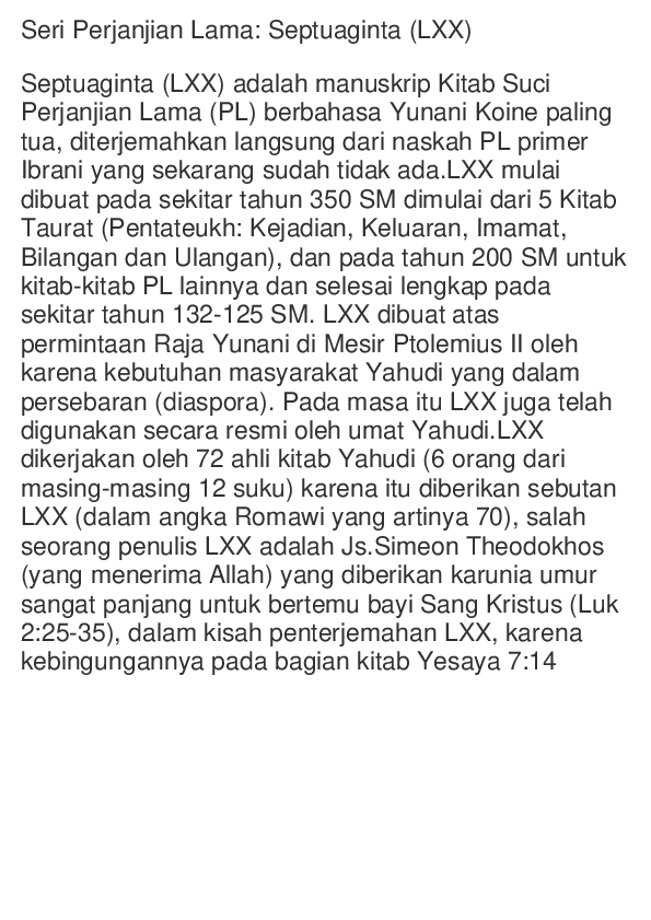 (PDF) Septuaginta - kitab suci perjanjian lama