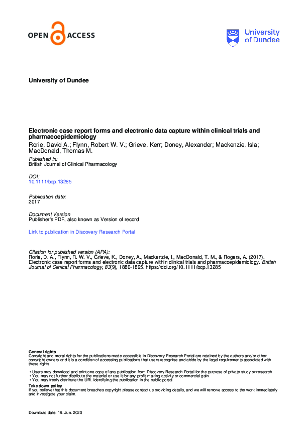 (PDF) Electronic case report forms and electronic data capture within ...