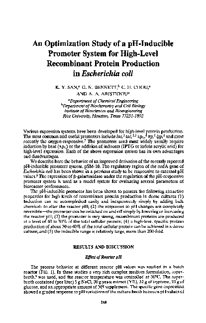 (PDF) An Optimization Study of a pH-Inducible Promoter System for High ...