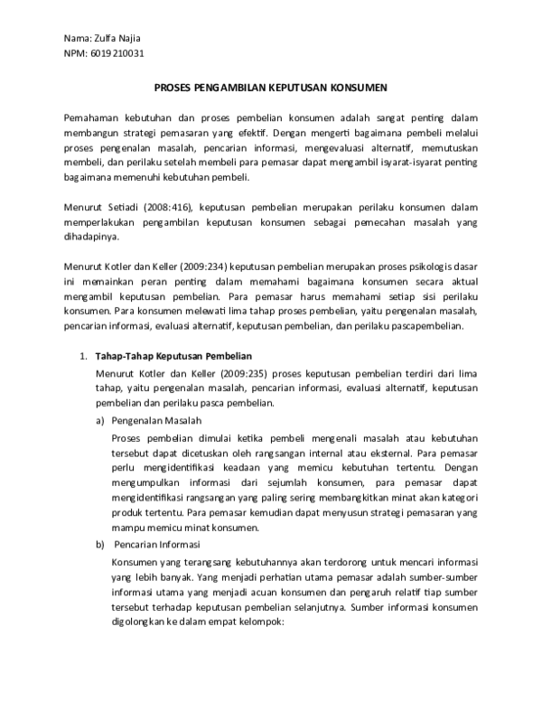 (DOC) PROSES PENGAMBILAN KEPUTUSAN KONSUMEN