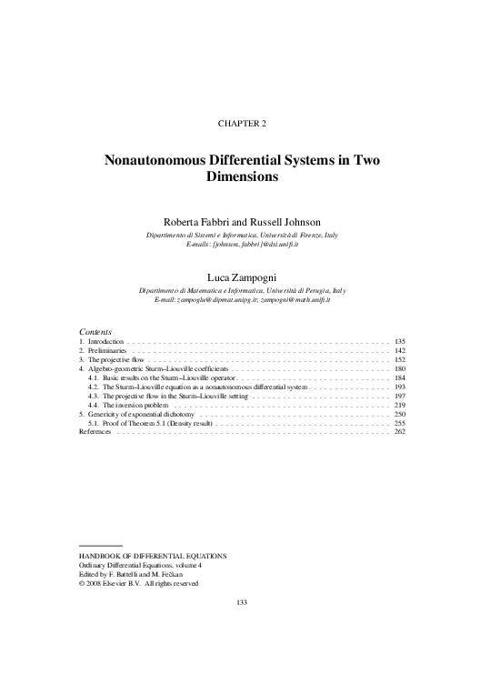 (PDF) Chapter 2 Nonautonomous differential systems in two dimensions
