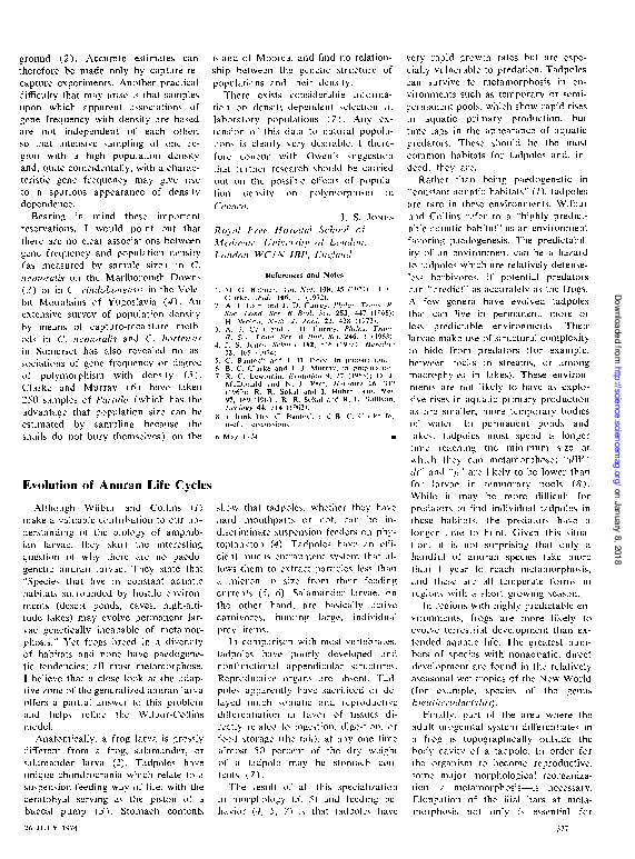 (PDF) Evolution of anuran life cycles