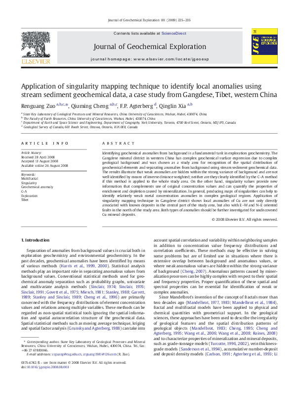 (PDF) Application of singularity mapping technique to identify local anomalies using stream ...