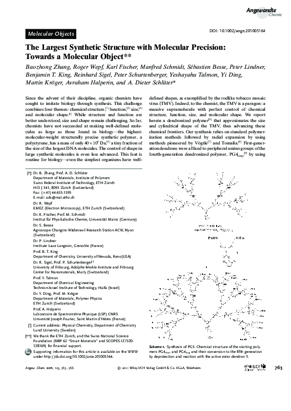 (PDF) The Largest Synthetic Structure with Molecular Precision: Towards ...