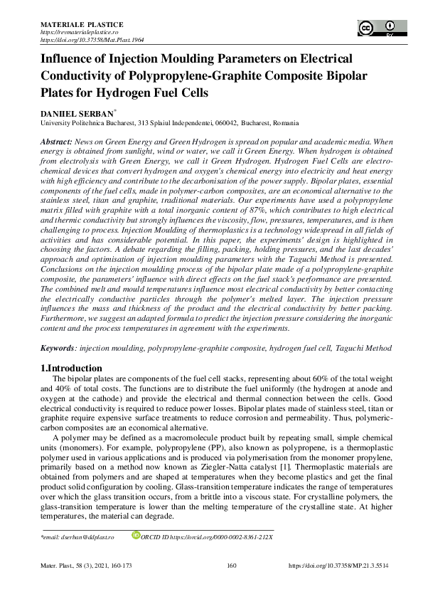 (PDF) Influence of Injection Moulding Parameters on Electrical ...