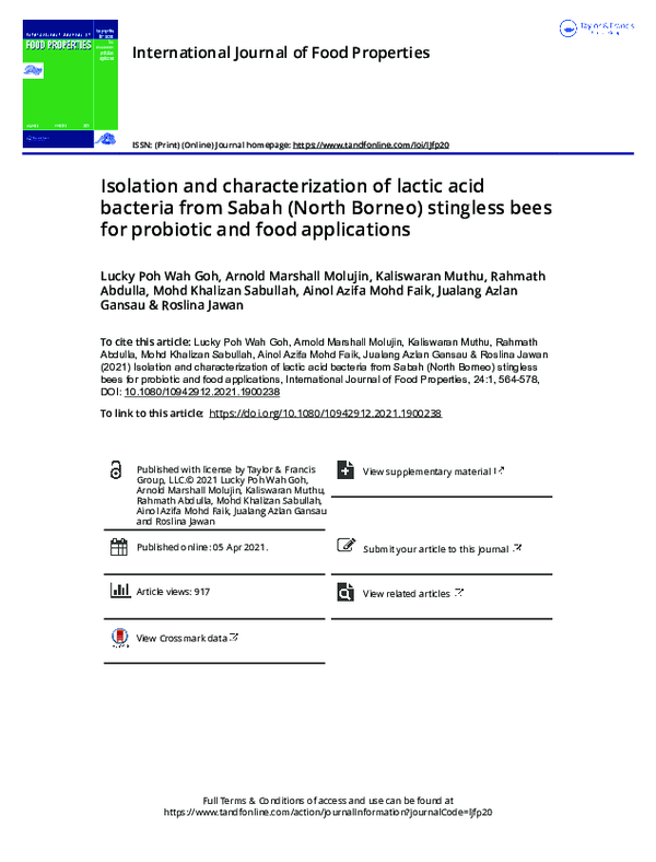 (PDF) Isolation and characterization of lactic acid bacteria from Sabah (North Borneo) stingless ...
