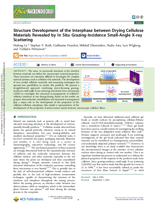(PDF) Structure Development of the Interphase between Drying Cellulose ...