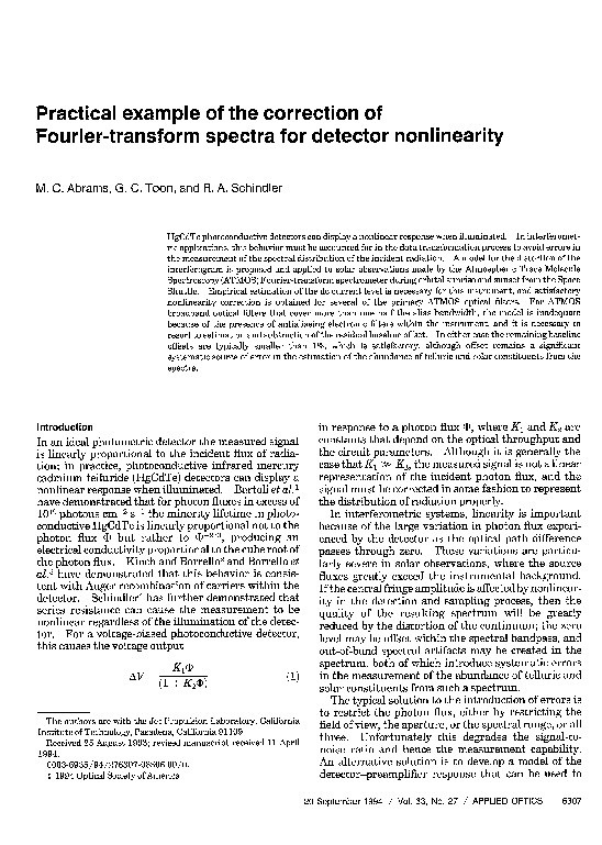 (PDF) Practical example of the correction of Fourier-transform spectra ...