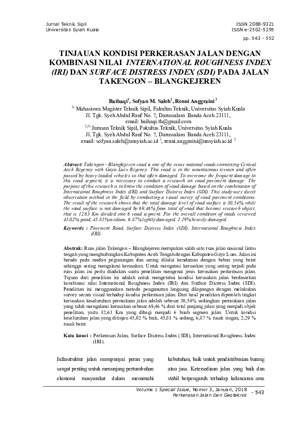 (PDF) Tinjauan Kondisi Perkerasan Jalan Dengan Kombinasi Nilai ...