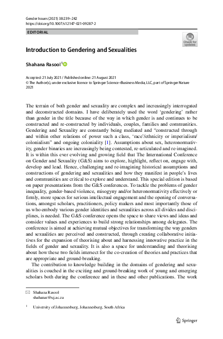 (PDF) Introduction to Gendering and Sexualities