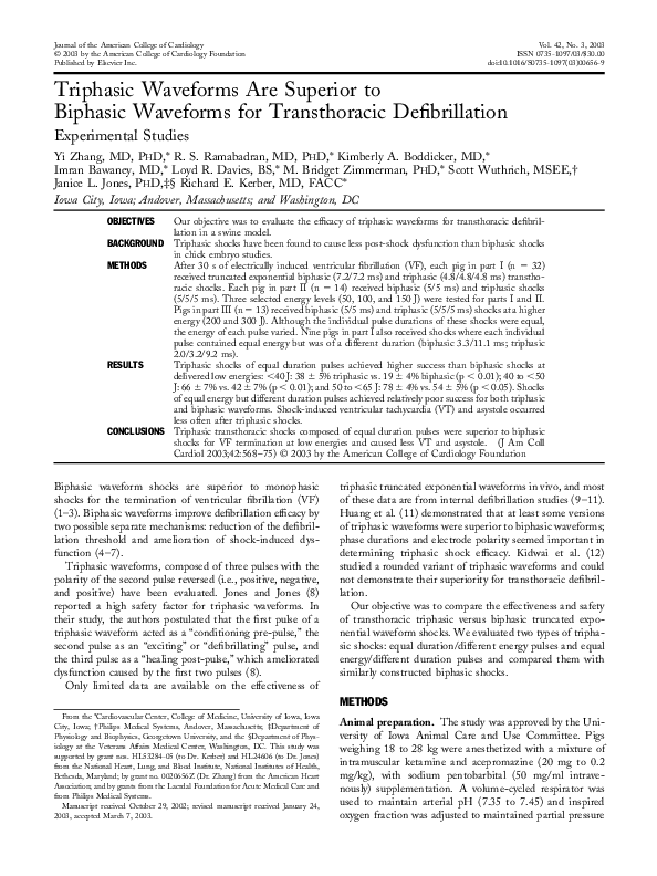 (PDF) Triphasic waveforms are superior to biphasic waveforms for ...