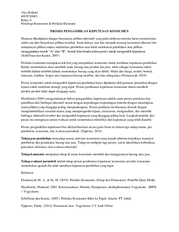 (PDF) PROSES PENGAMBILAN KEPUTUSAN KONSUMEN