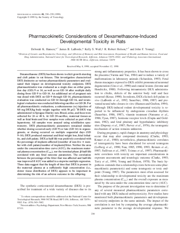 (PDF) Pharmacokinetic considerations of dexamethasone-induced ...