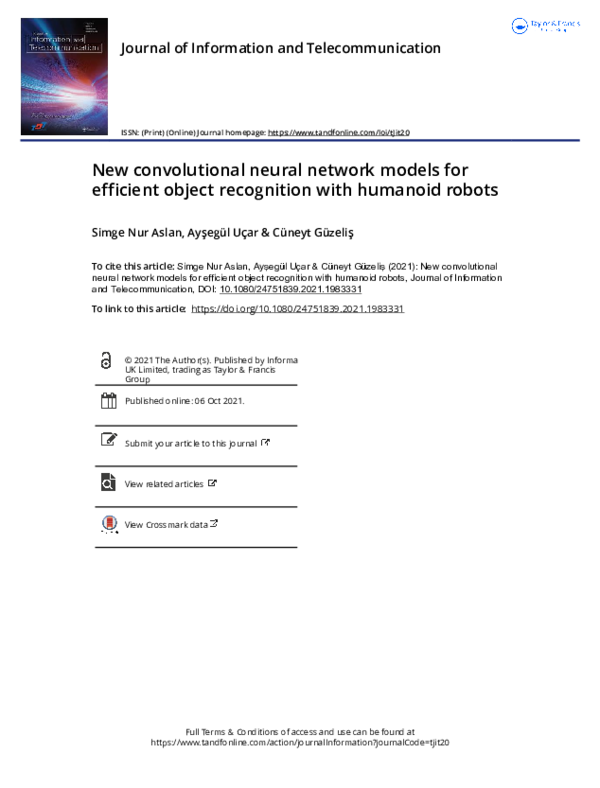 (PDF) New convolutional neural network models for efficient object recognition with humanoid robots