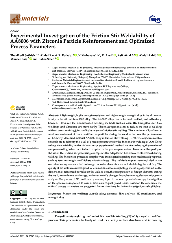 (PDF) Experimental Investigation of the Friction Stir Weldability of AA8006 with Zirconia ...