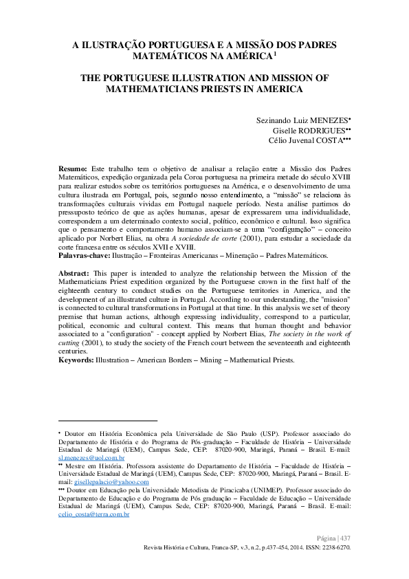 (PDF) A Ilustração portuguesa e a Missão dos Padres Matemáticos na ...