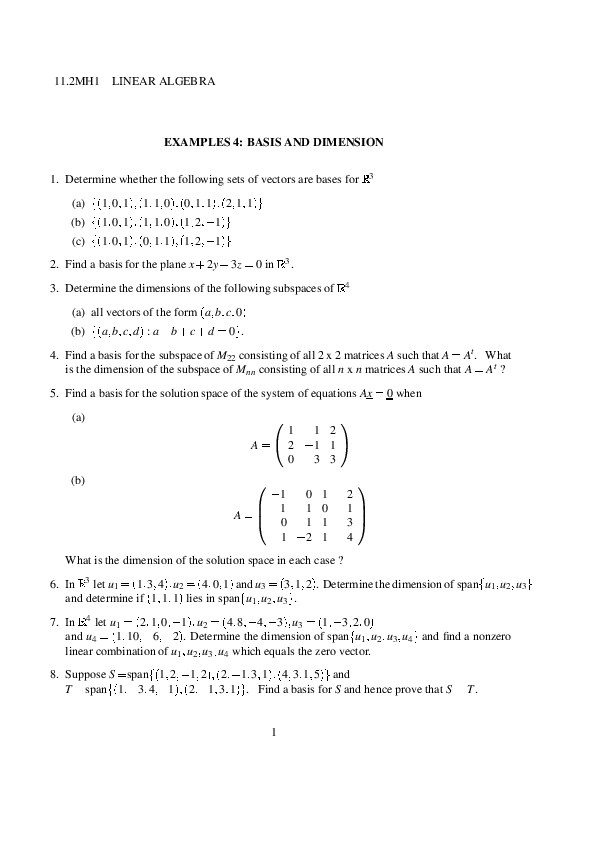 (PDF) Linear Algabra