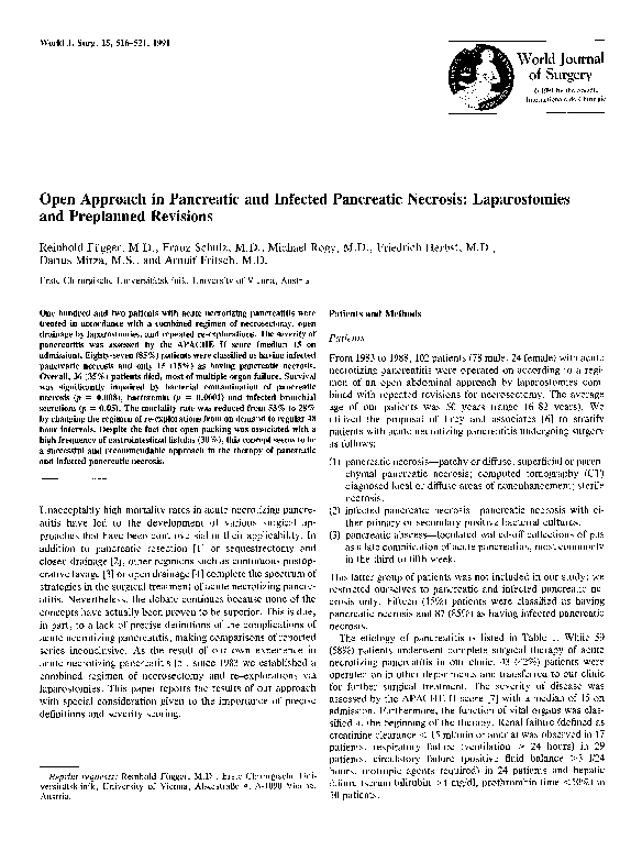 (PDF) Open approach in pancreatic and infected pancreatic necrosis ...