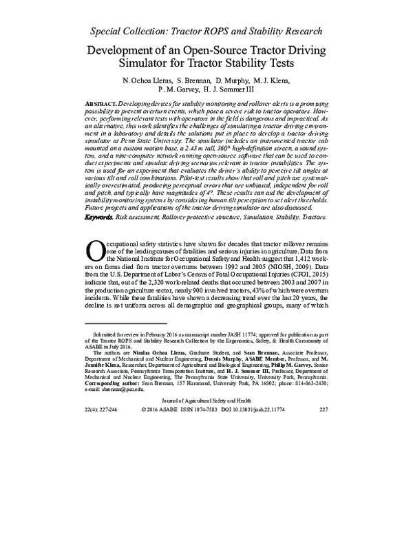 (PDF) Development of an Open-Source Tractor Driving Simulator for ...