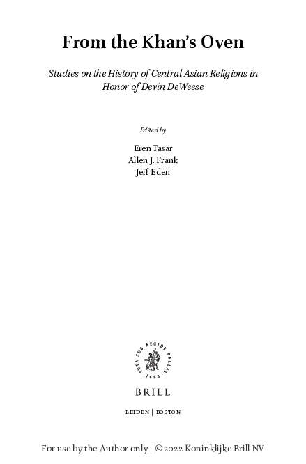 (PDF) From the Khan's Oven: Studies on the History of Central Asian ...