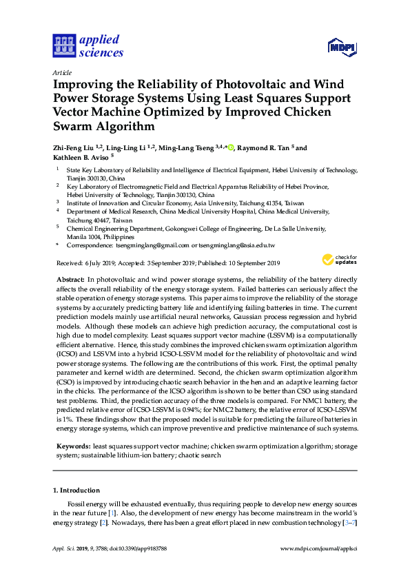 (PDF) Improving the Reliability of Photovoltaic and Wind Power Storage Systems Using Least ...
