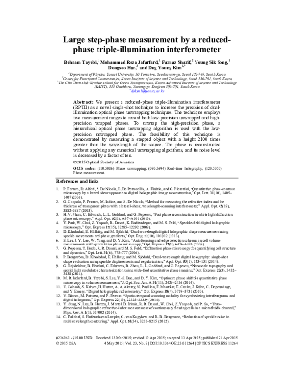 (PDF) Large step-phase measurement by a reduced-phase triple ...