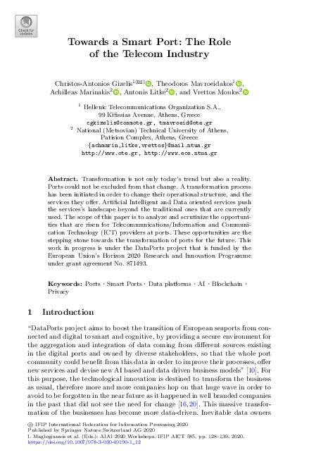 (PDF) Towards a Smart Port: The Role of the Telecom Industry