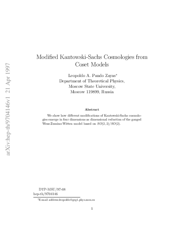 (PDF) Modified Kantowski-Sachs cosmologies from coset models