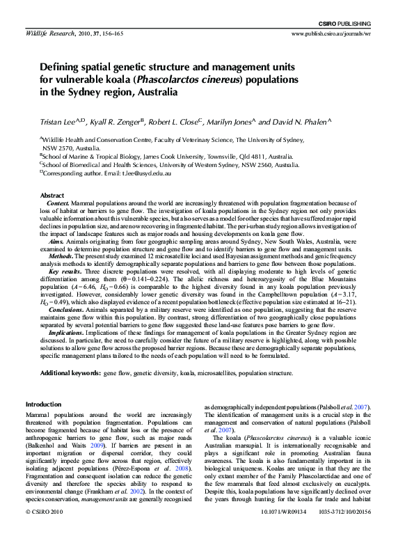 (PDF) Defining spatial genetic structure and management units for ...
