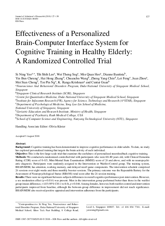 (PDF) Effectiveness of a Personalized Brain-Computer Interface System ...
