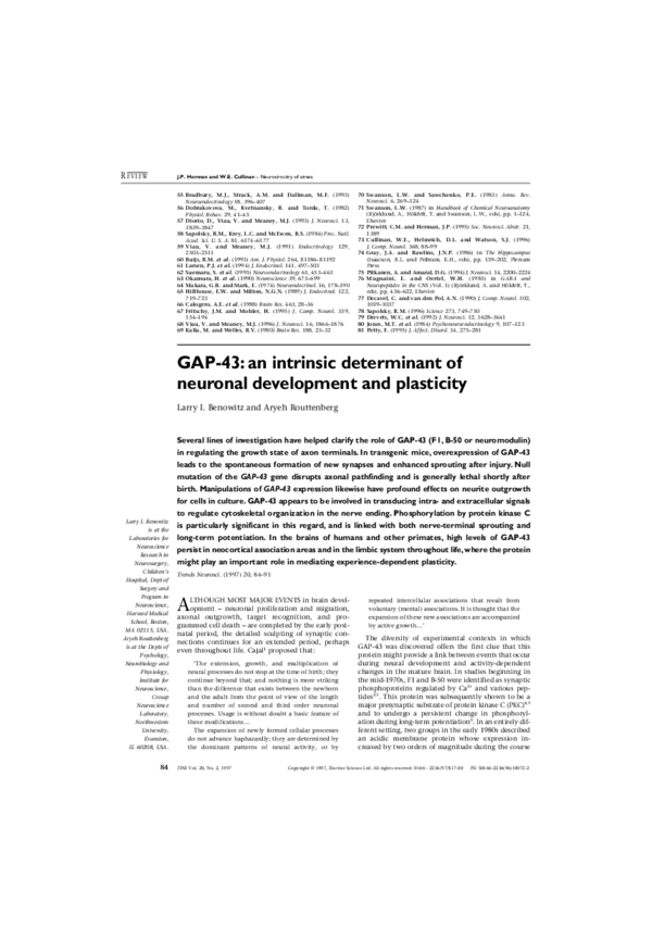 (PDF) GAP-43: an intrinsic determinant of neuronal development and ...