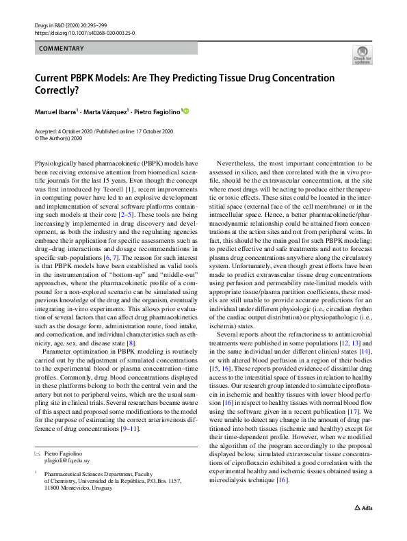 (PDF) Current PBPK Models: Are They Predicting Tissue Drug ...