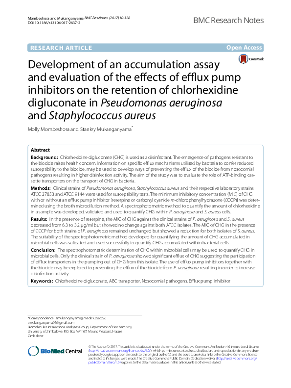 (PDF) Development of an accumulation assay and evaluation of the ...