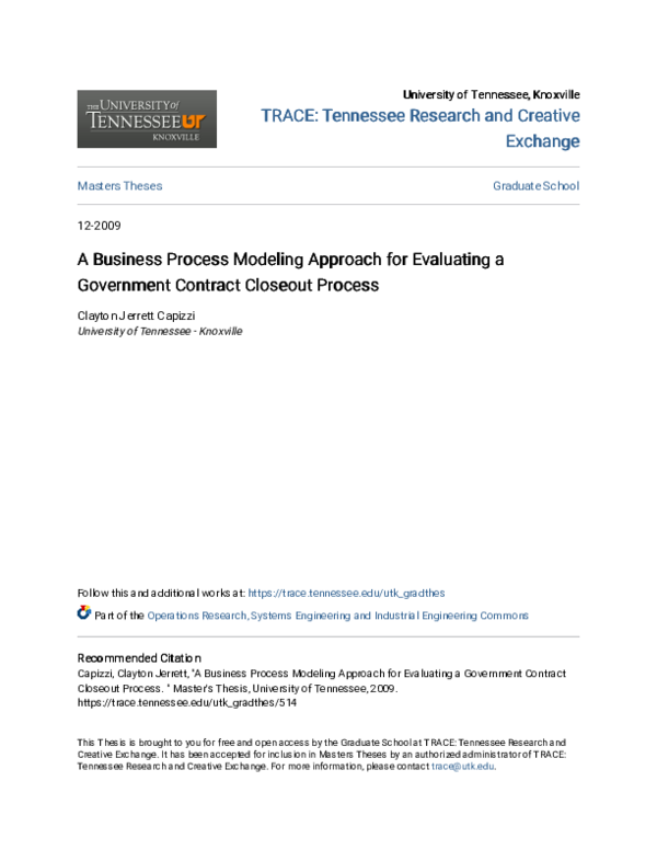 (PDF) Modeling Government Contract Closeout Processes with BPM