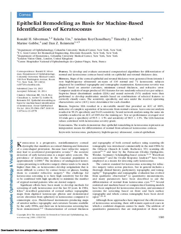 (PDF) Epithelial Remodeling as Basis for Machine-Based Identification ...