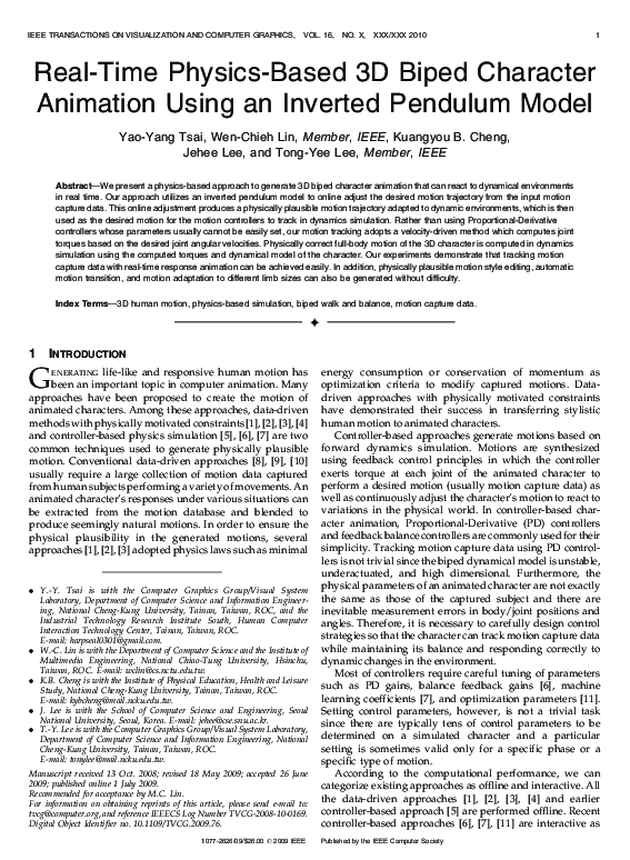 (PDF) Real-Time Physics-Based 3D Biped Character Animation Using an Inverted Pendulum Model