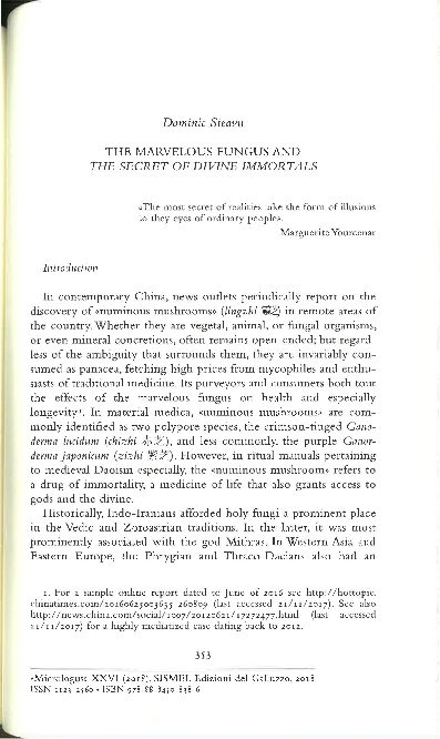 (PDF) The Marvelous Fungus and the "Secret of Divine Immortals"