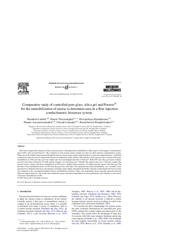 (PDF) Comparative study of controlled pore glass, silica gel and ...