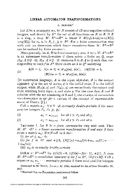 (PDF) Linear automaton transformations