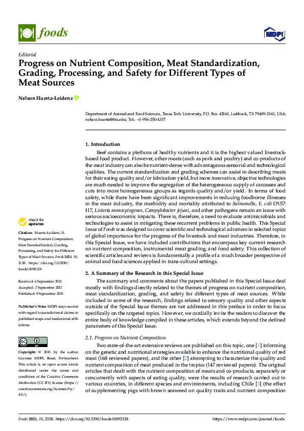 (PDF) Progress on Nutrient Composition, Meat Standardization, Grading ...
