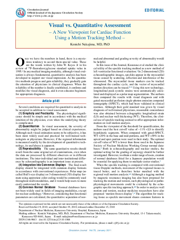 (PDF) Visual vs. Quantitative Assessment
