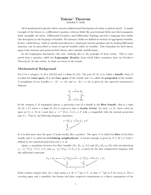 (PDF) Takens' Theorem