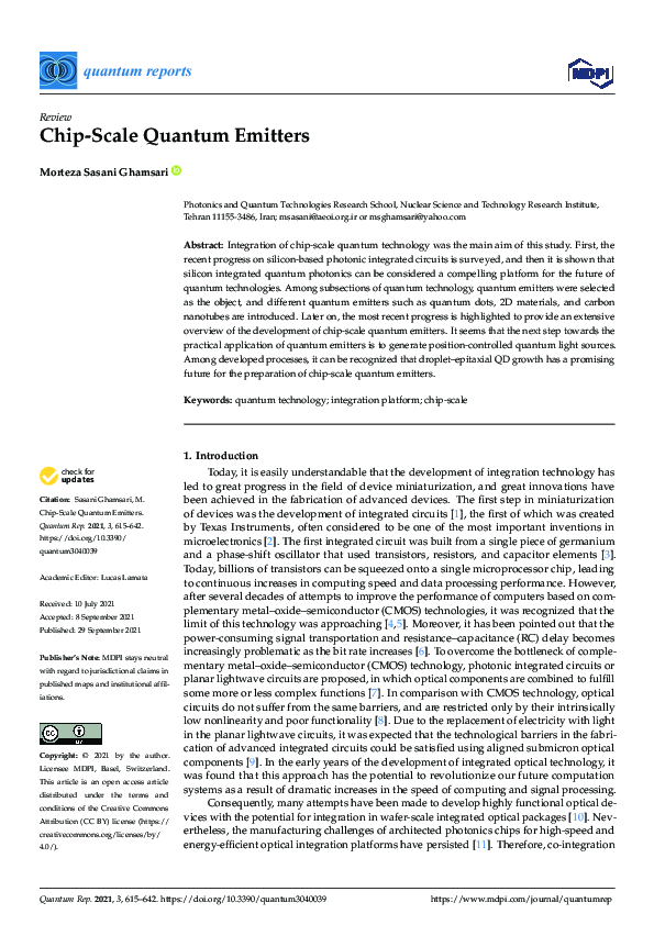 (PDF) Chip-Scale Quantum Emitters