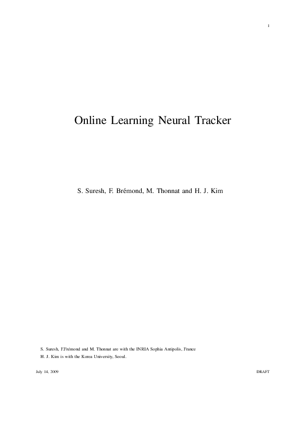 (PDF) Online learning neural tracker