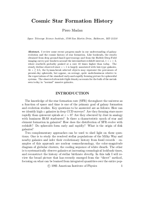 (PDF) Cosmic Star-Formation History