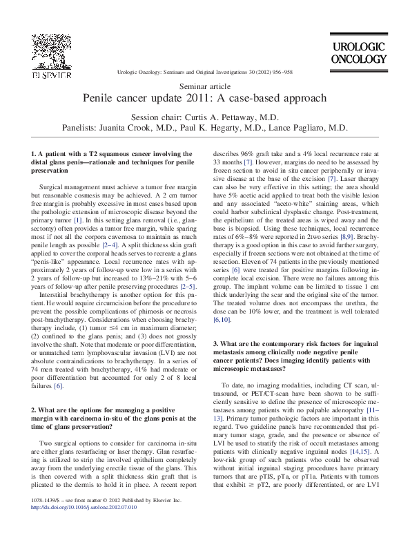 (PDF) Penile cancer update 2011: A case-based approach
