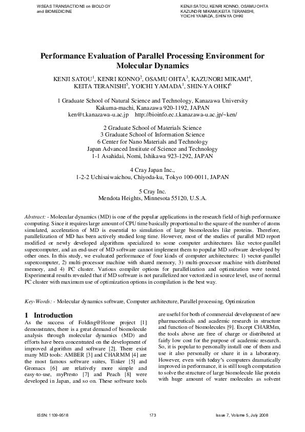 Pdf Performance Evaluation Of Parallel Processing Environment For